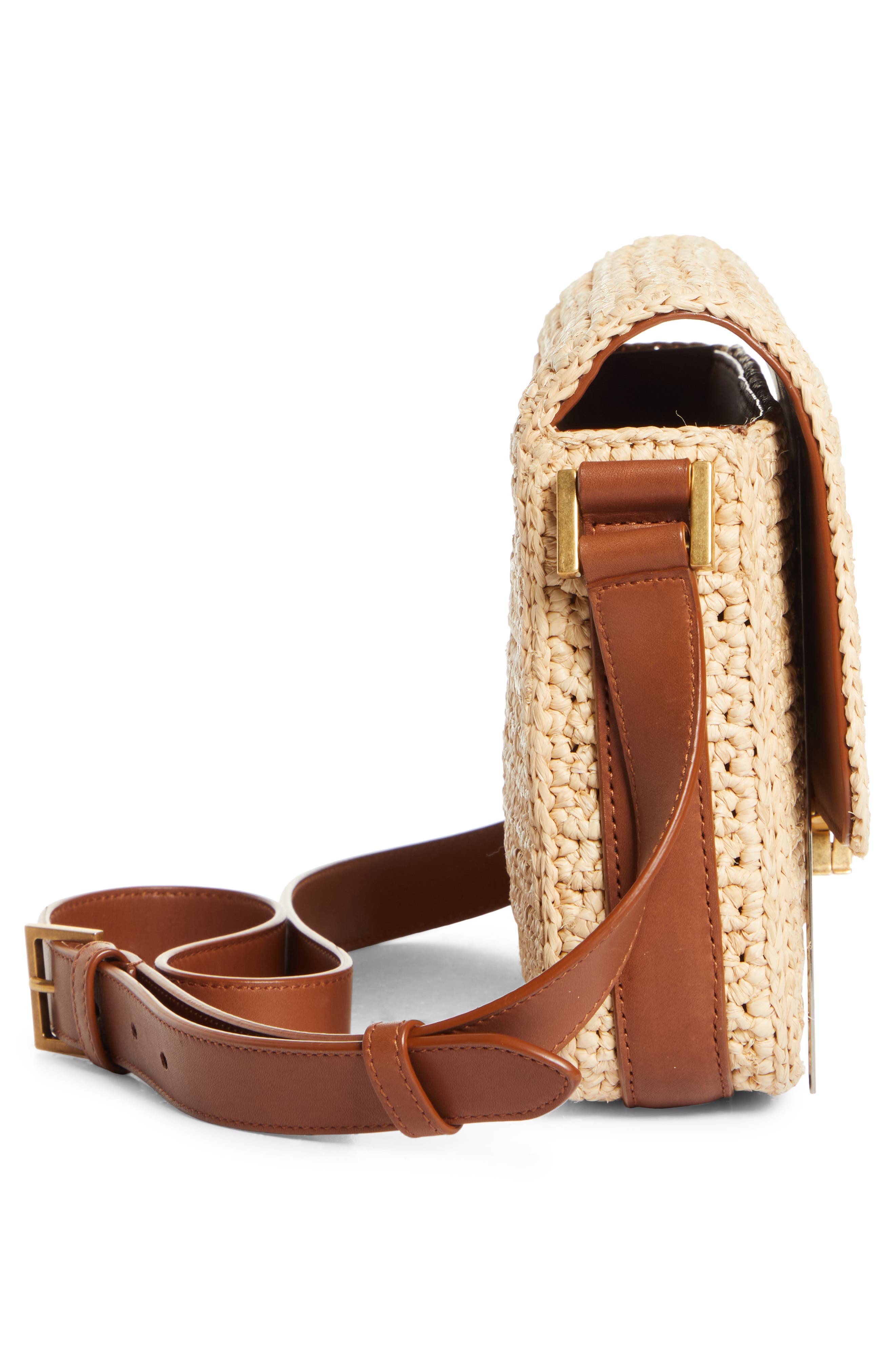 Saint Laurent Medium Solferino Raffia Shoulder Bag | Nordstrom