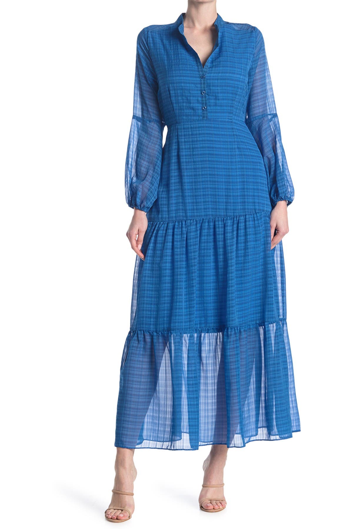 Nsr Simone Two Tier Maxi Dress In Royal | ModeSens