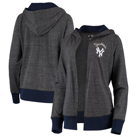 Women's G-III 4Her by Carl Banks Heathered Charcoal New York Yankees Chalk Talk Tri-Blend Hoodie ...