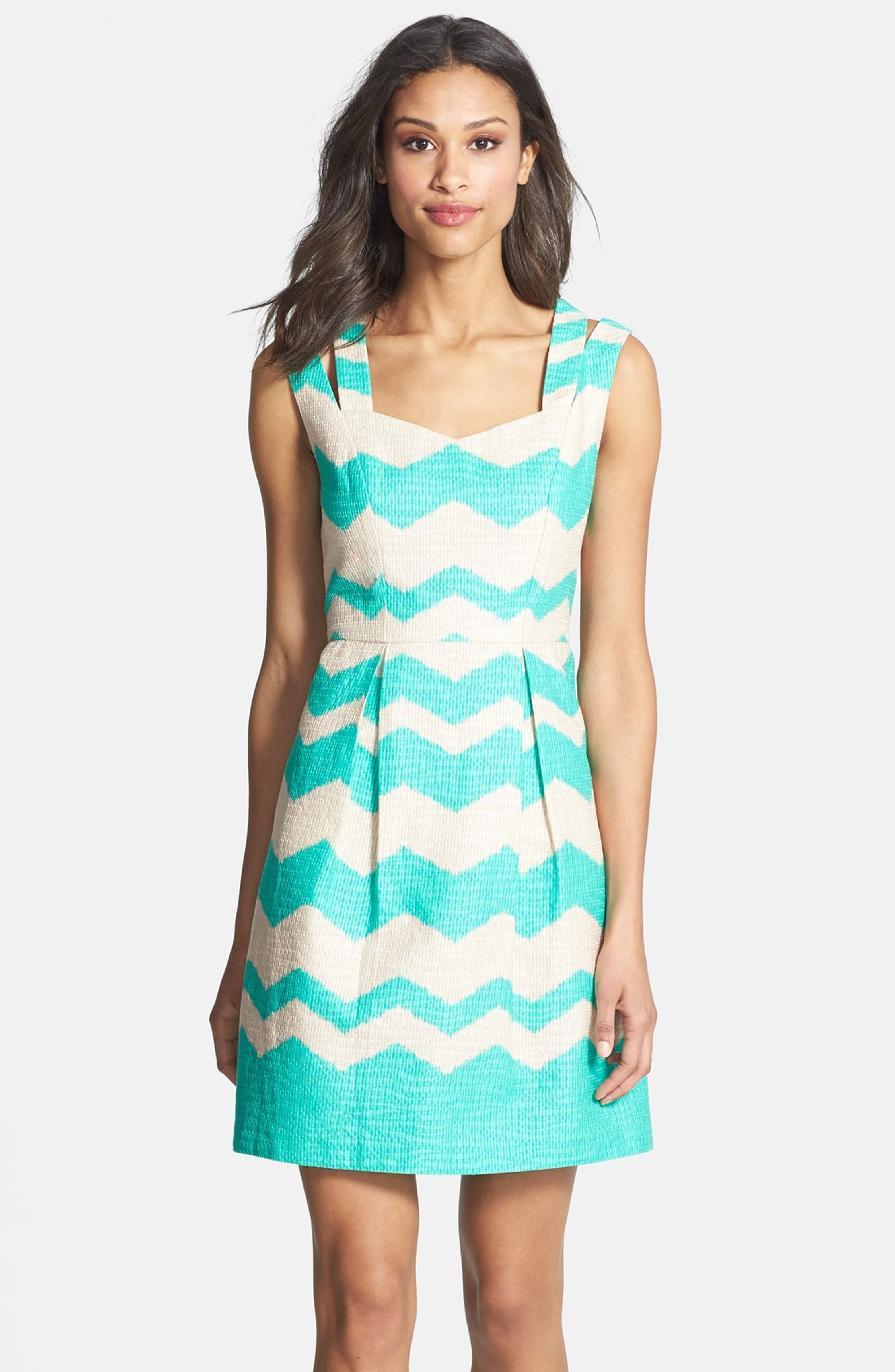 Ivy And Blu Chevron Stripe Fit And Flare Dress Nordstrom
