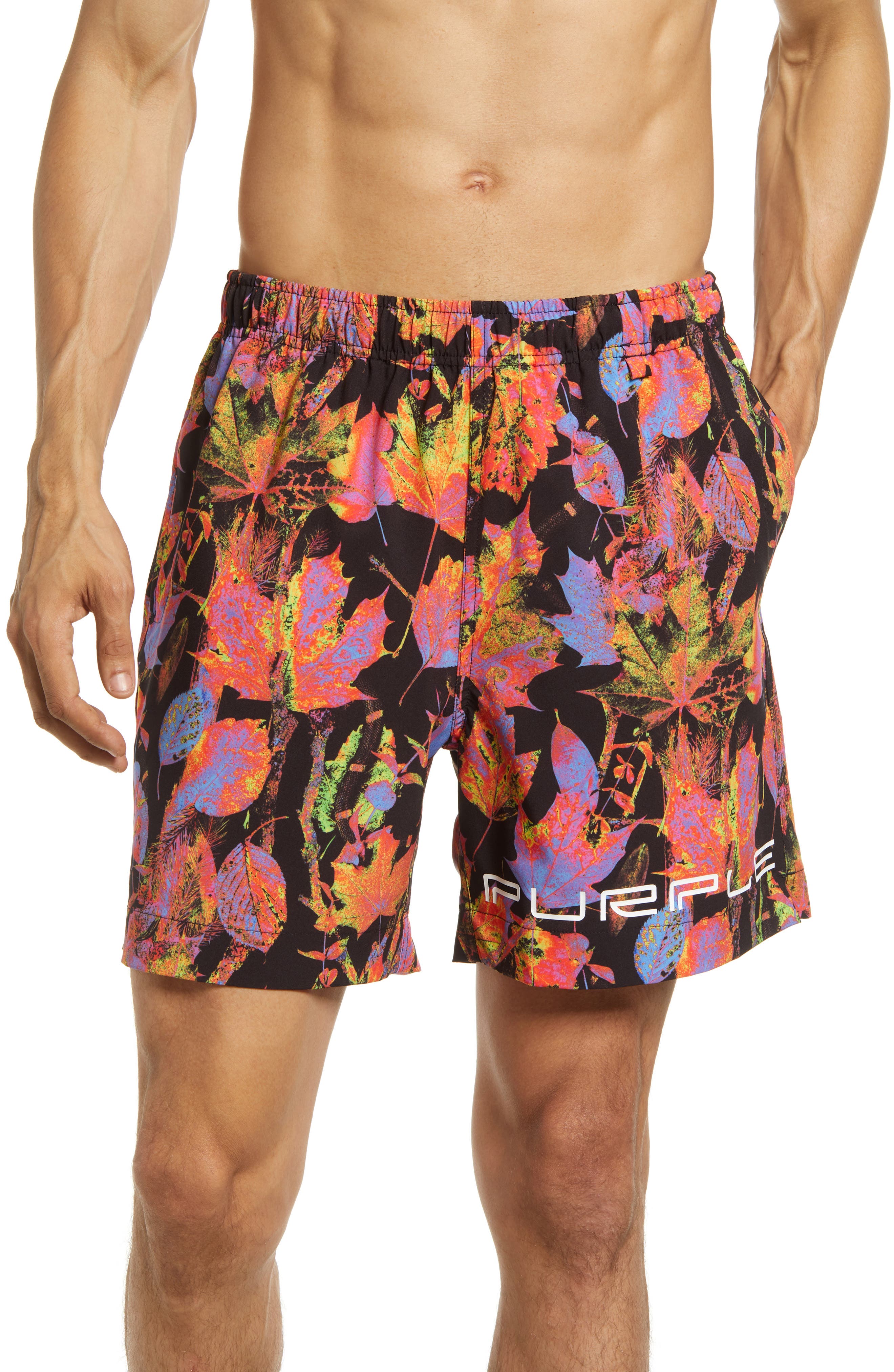 PURPLE BRAND Hyper Camo Print Swim Trunks | Nordstromrack