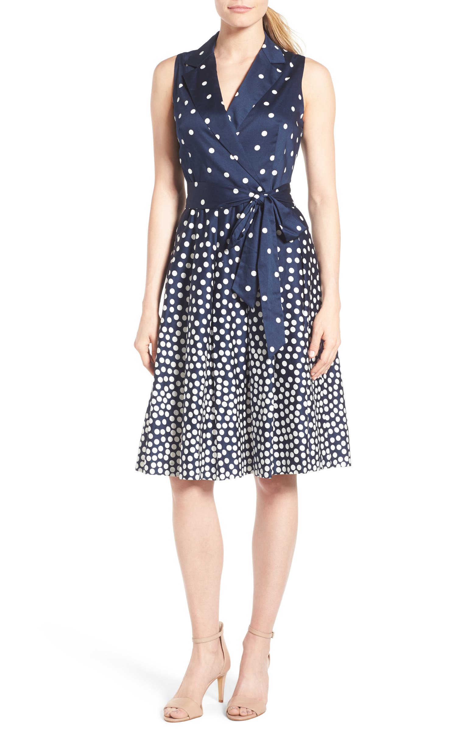 Anne Klein Polka Dot Faux Wrap Dress Nordstrom