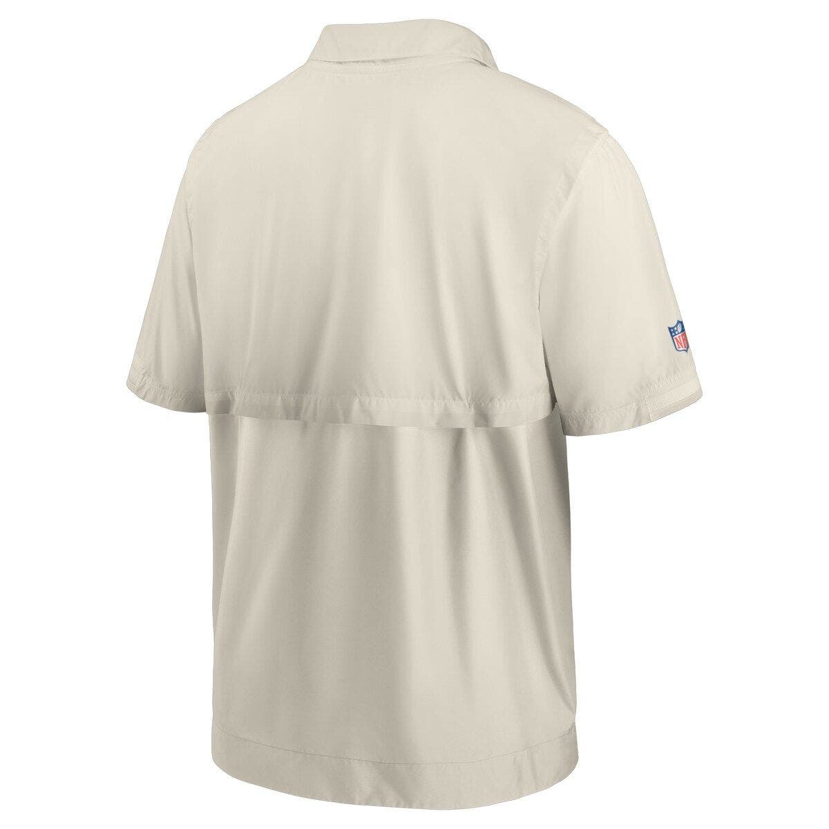 Nike Men's Nike Bone Los Angeles Rams Sideline Coaches Half-Zip Short ...