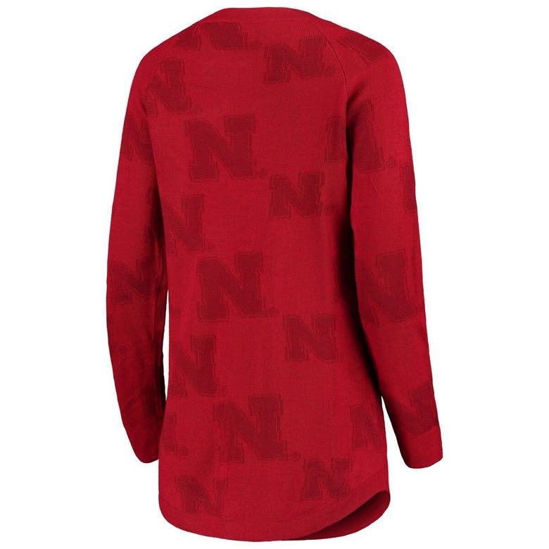 Foco Scarlet Nebraska Huskers Tonal Allover Logos Tunic Sweater In Red ...