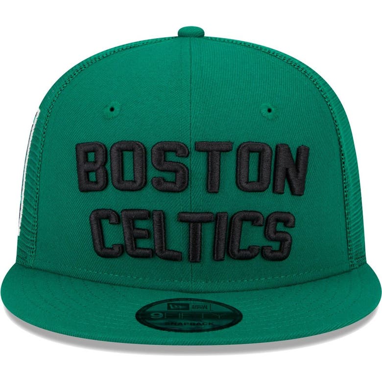 New Era Kelly Green Boston Celtics Stacked Script 9fifty Trucker ...