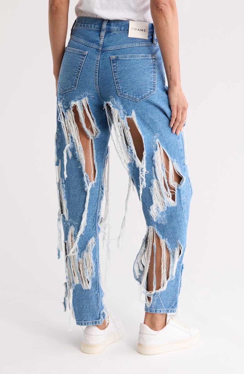 FRAME Atelier Shredded High 'n Tight Straight Leg Jeans | Nordstromrack