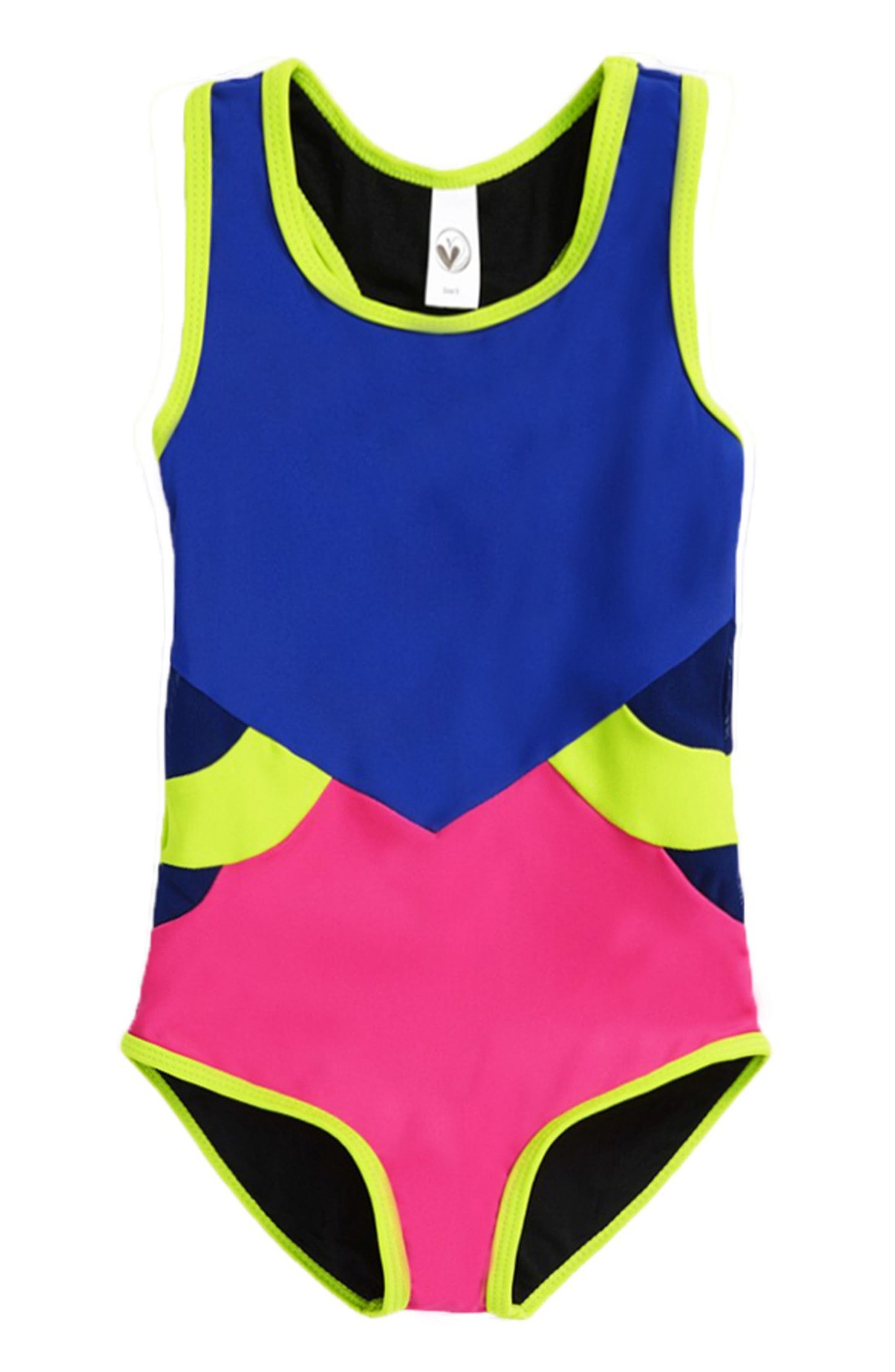 Limeapple Elba Mesh One Piece Swimsuit Big Girls Nordstrom