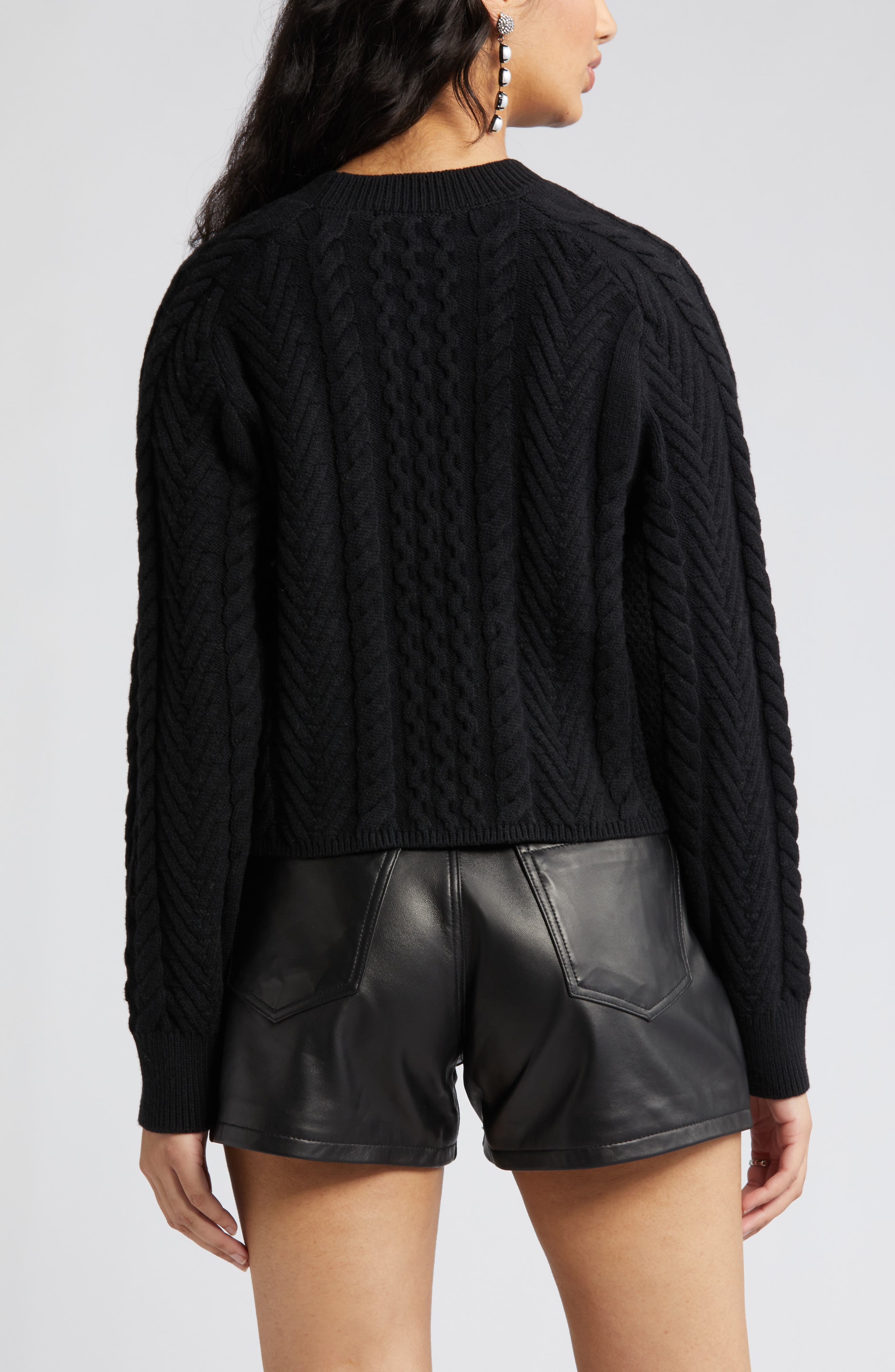 Open Edit Mix Stitch Boxy Sweater in Purple Syrup | Smart Closet