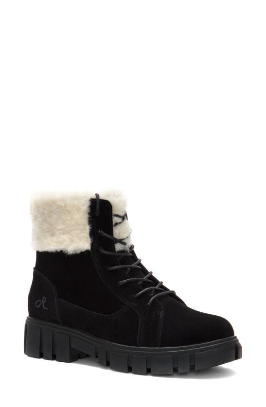 Religious Comfort Haze Faux Fur Trim Lug Boot In Black | ModeSens