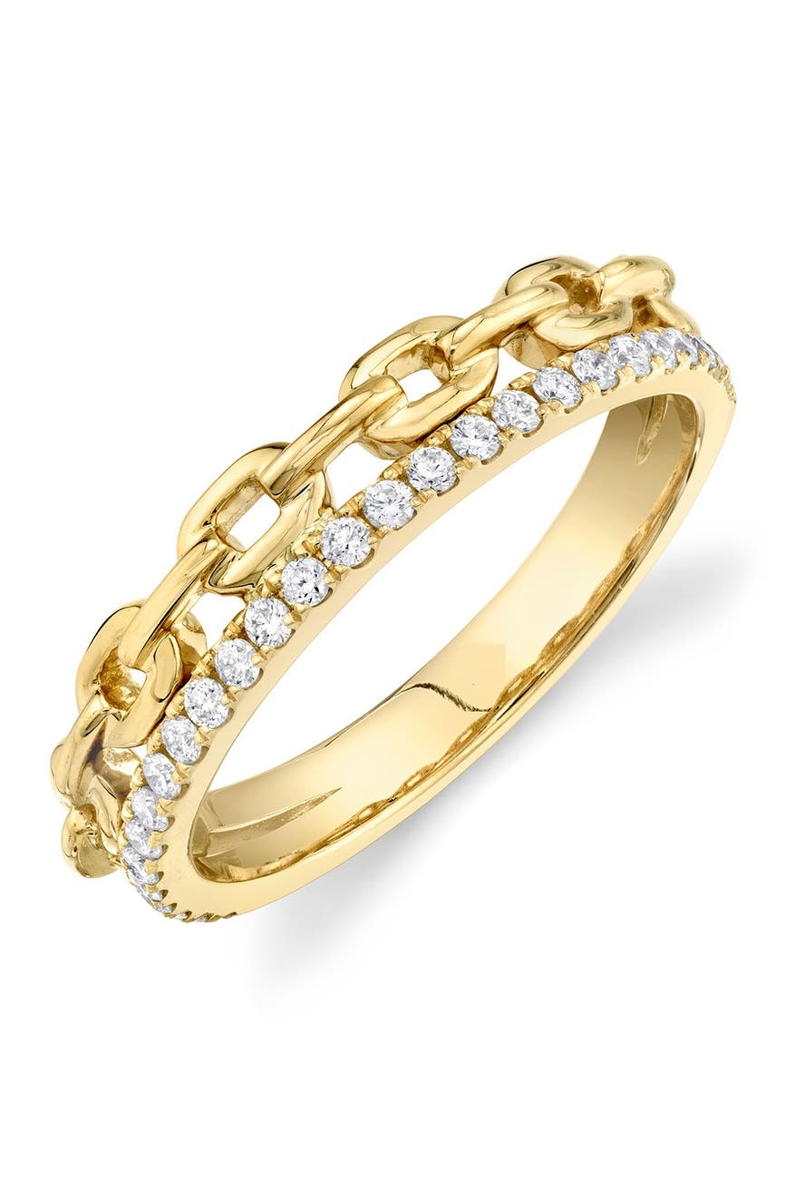 Ron Hami | 14K Yellow Gold Diamond & Chain Band Ring - 0.25 ctw ...