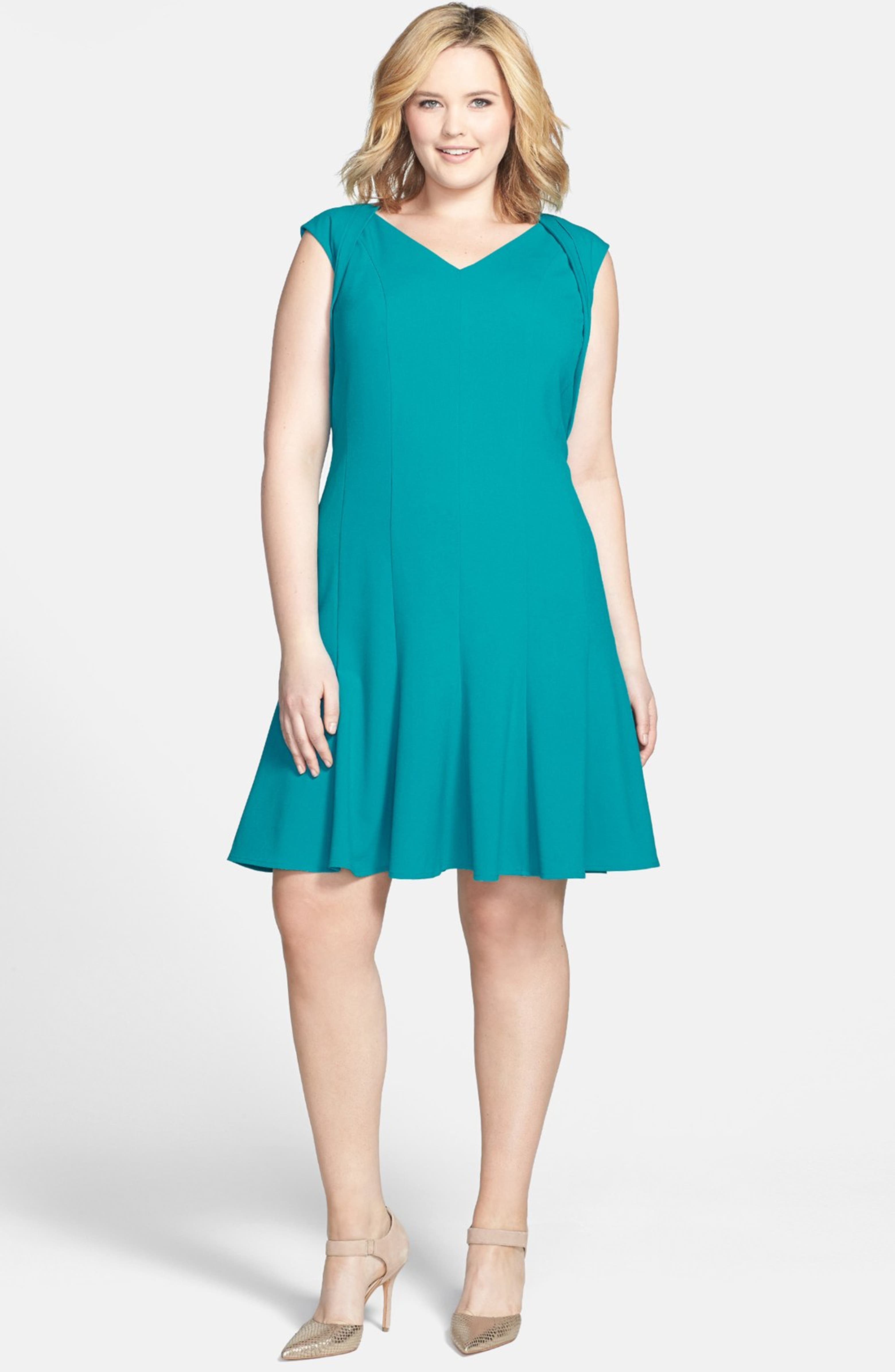 Calvin Klein Cap Sleeve Fit And Flare Dress Plus Size Nordstrom