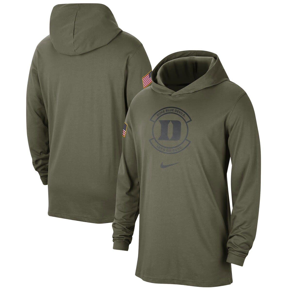 Nike Men's Nike Olive Duke Blue Devils Military Pack Long Sleeve Hoodie ...