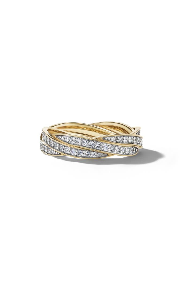 David Yurman Men's Twisted Cable Band Ring in 18K Yellow Gold with Pavé ... David Yurman Men's Twisted Cable Band Ring in 18K Yellow Gold with Pavé ...