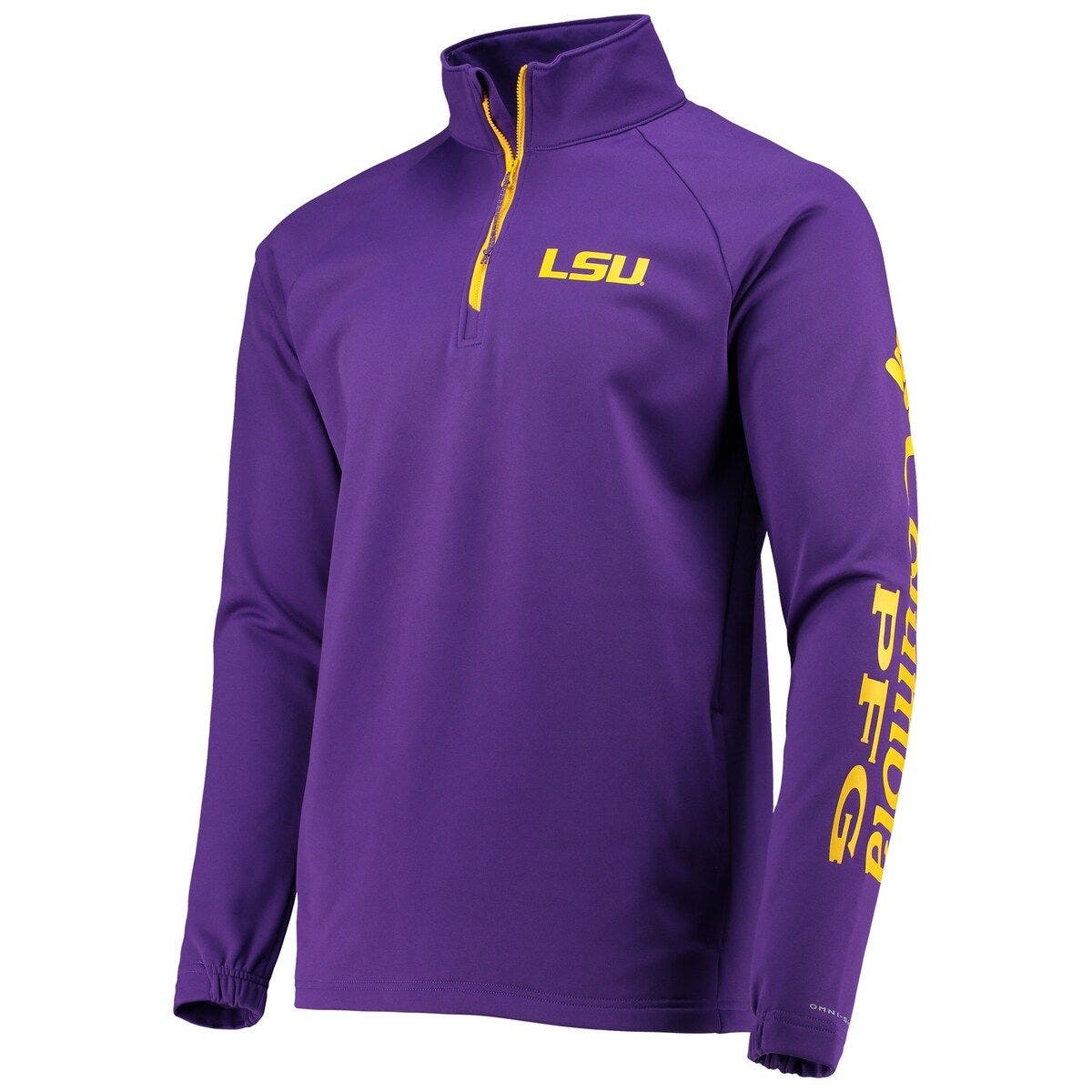 Columbia Men's Columbia Purple LSU Tigers Terminal Tackle Fleece Raglan ...