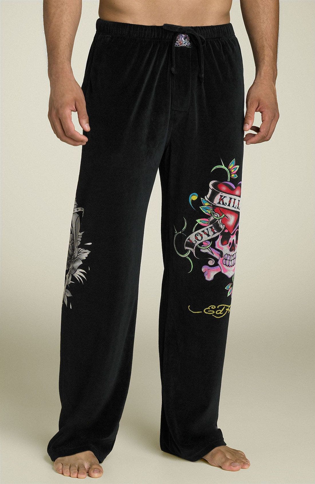 Ed Hardy Print Velour Pants | Nordstrom
