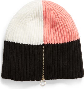 kate spade new york colorblock zip beanie | Nordstrom