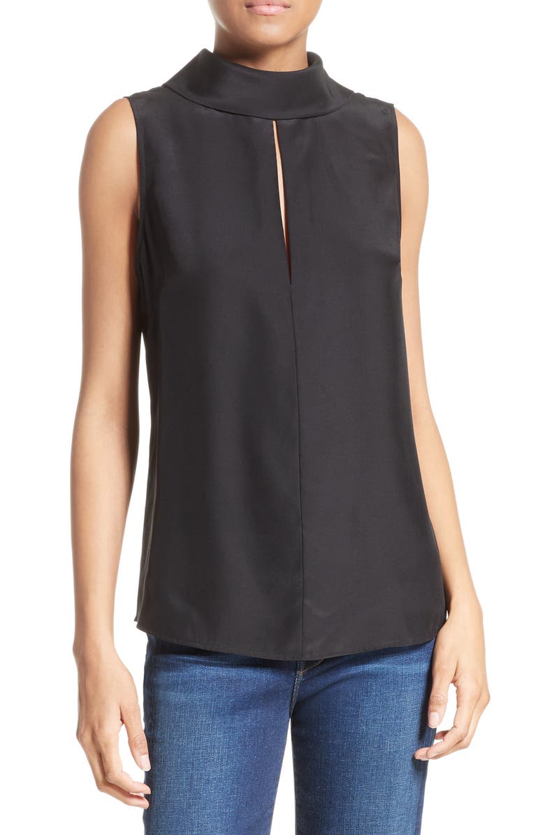 Frame Mock Neck Silk Blouse Nordstrom