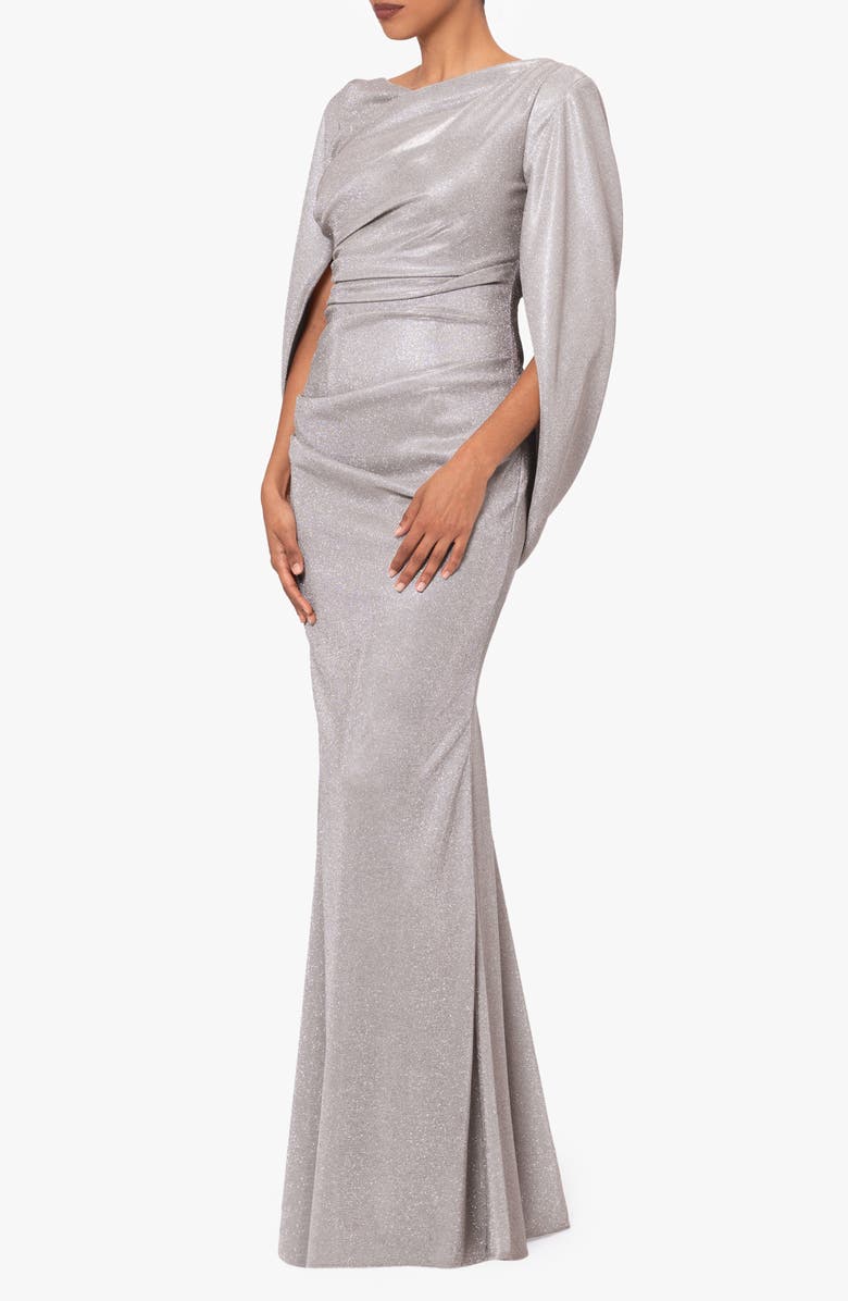 Betsy & Adam Drape Metallic Gown | Nordstrom