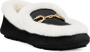 Stuart Weitzman Owen Buckle Cozy Genuine Shearling Lined Slipper (Women ...