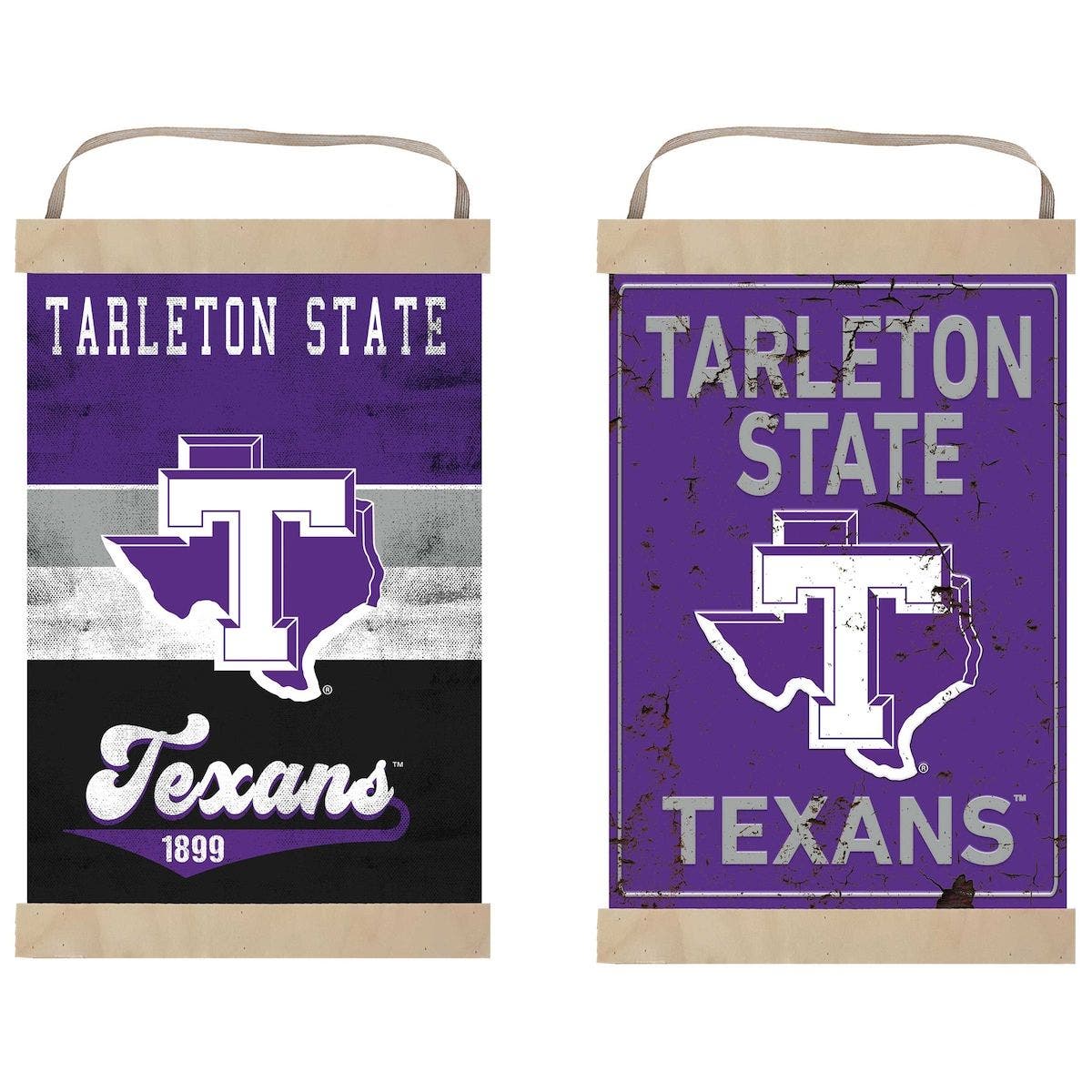 JARDINE Tarleton State Texans 12'' x 20'' Retro Logo Banner Sign ...
