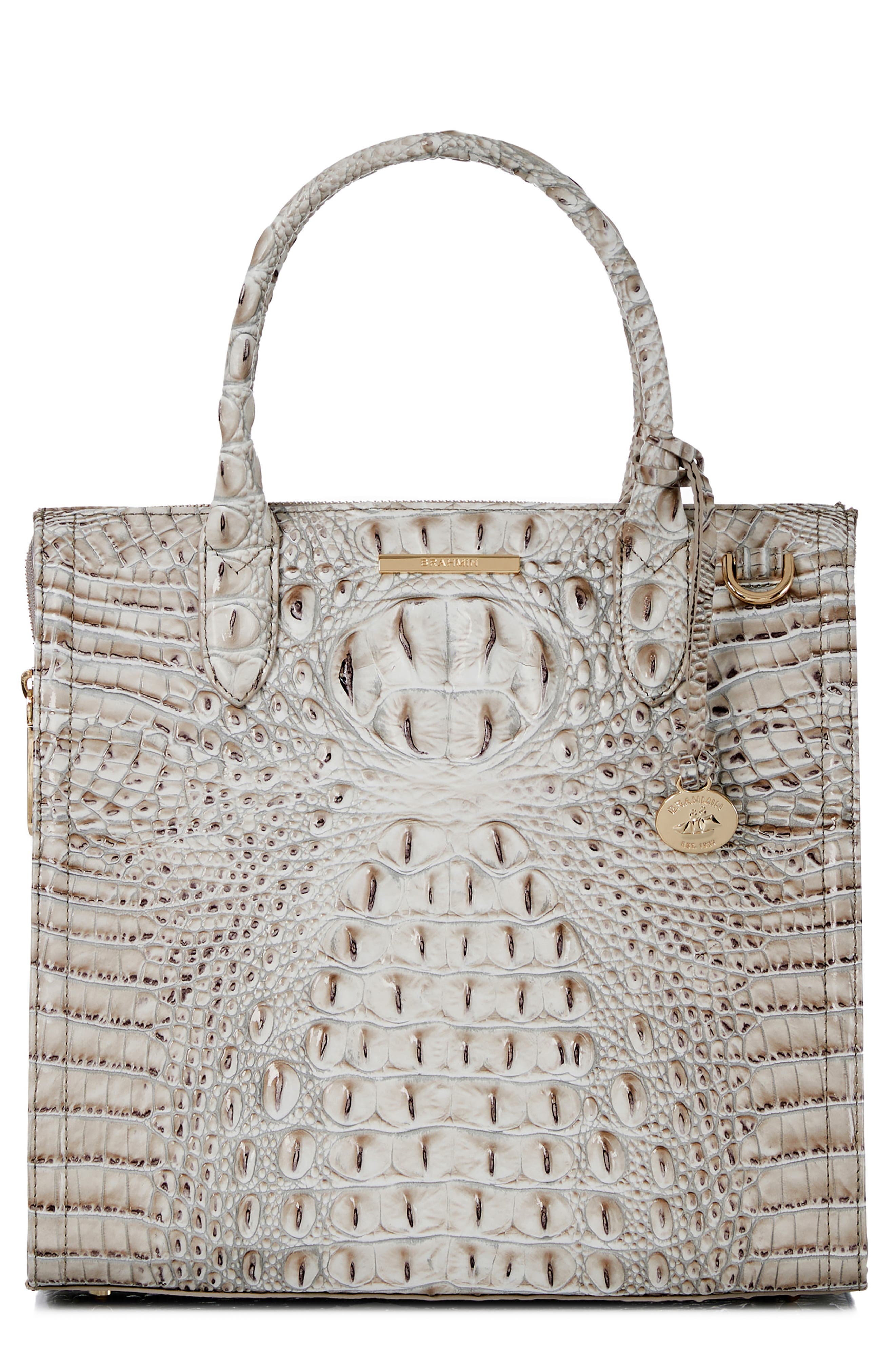 Brahmin Caroline Croc Embossed Leather Satchel | Nordstrom