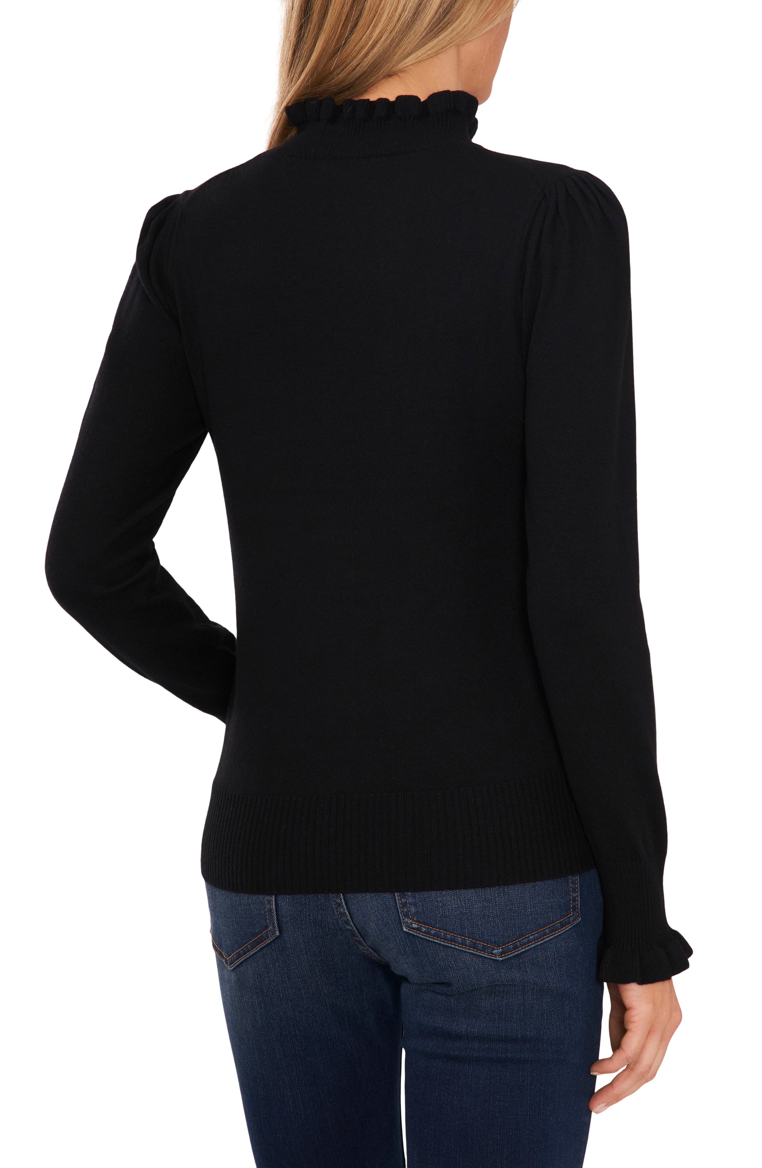 CeCe Ruffle Mock Neck Sweater | Nordstrom