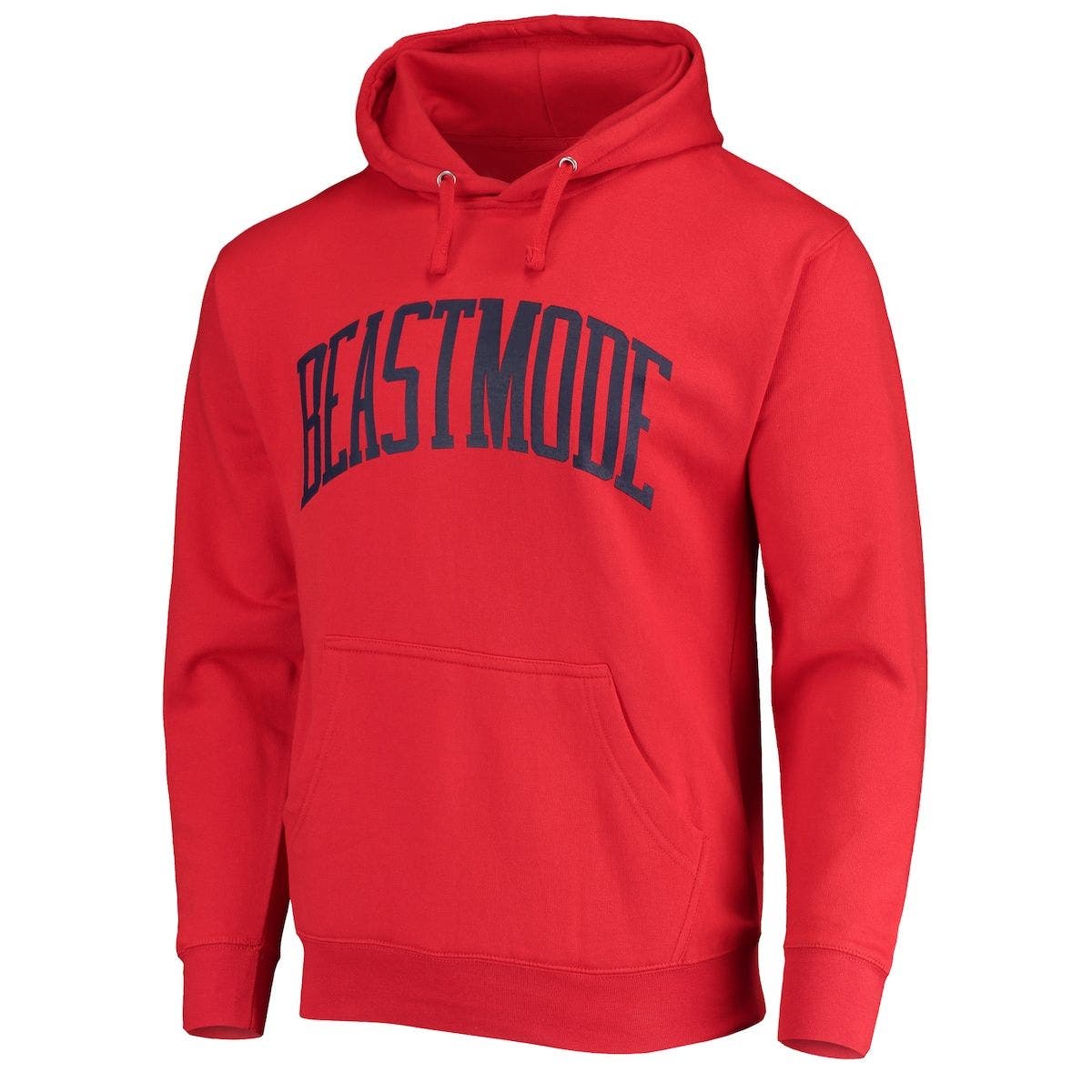 Beast Mode Men's Red Beast Mode Collegiate Wordmark Pullover Hoodie ...