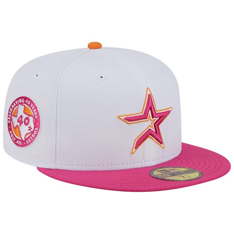 New Era White/pink Houston Astros 40th Team Anniversary 59fifty Fitted ...