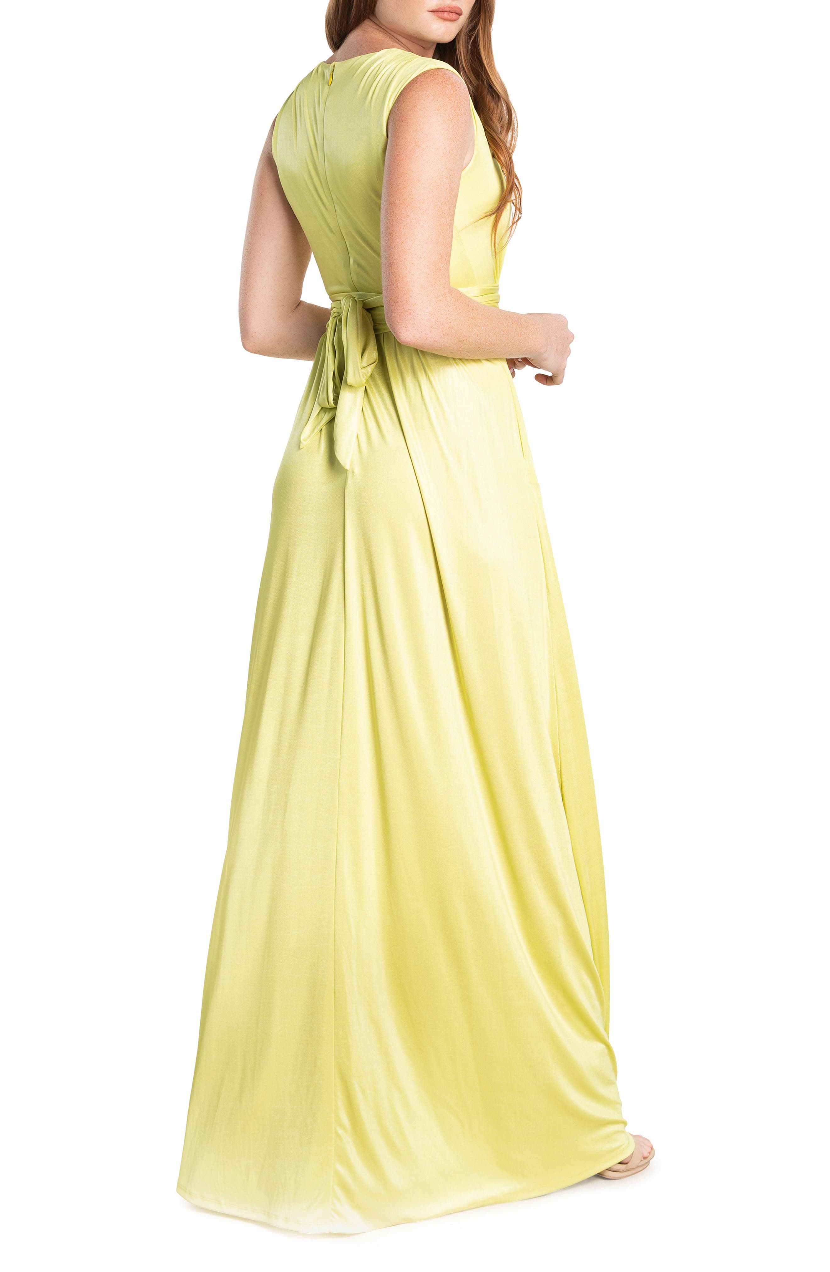 Dress the Population Krista Plunge Neck Side Slit Gown | Nordstromrack