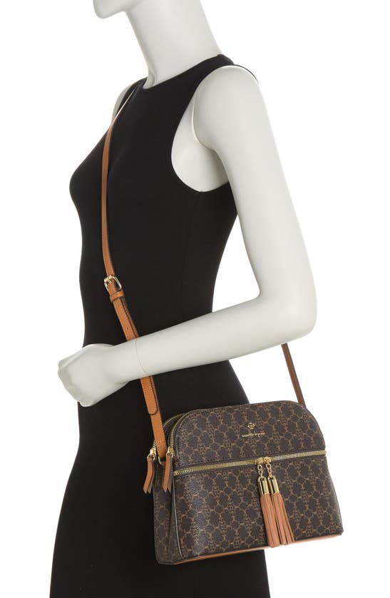 Nanette Lepore Sullivan Logo Triple Section Crossbody Bag In Chocolate ...