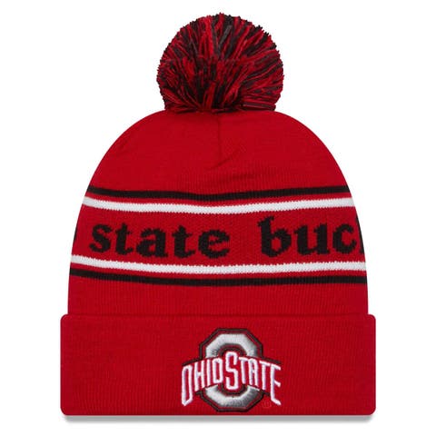 Men's New Era Scarlet Ohio State Buckeyes Marquee Cuffed Knit Hat with Pom