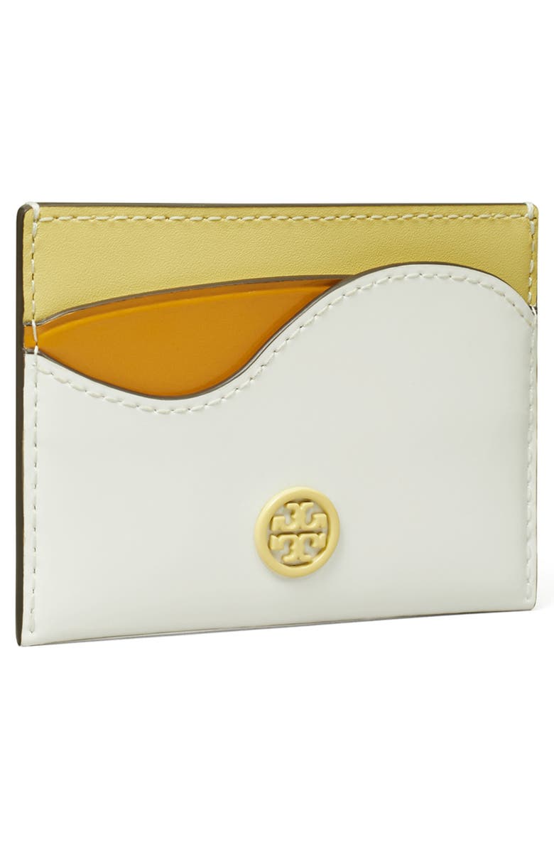 Tory Burch Robinson Colorblock Spazzolato Leather Card Case | Nordstrom
