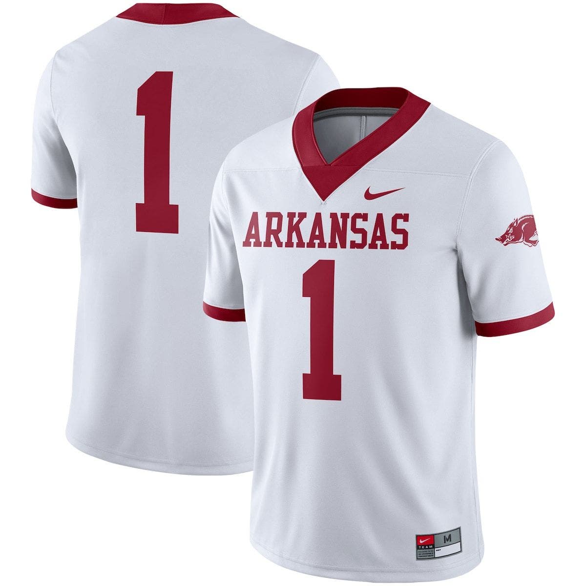 Nike Men's Nike #1 White Arkansas Razorbacks Alternate Game Jersey ...