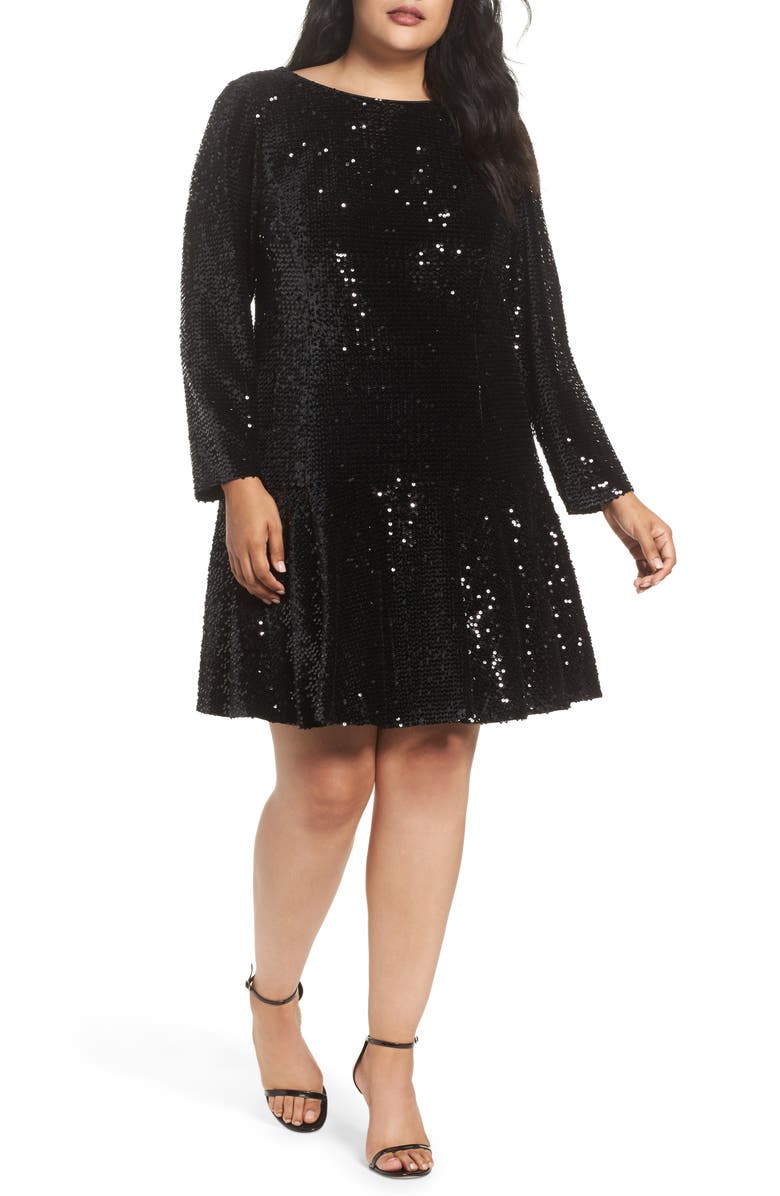 Eliza J Sequin Drop Waist Dress Plus Size Nordstrom