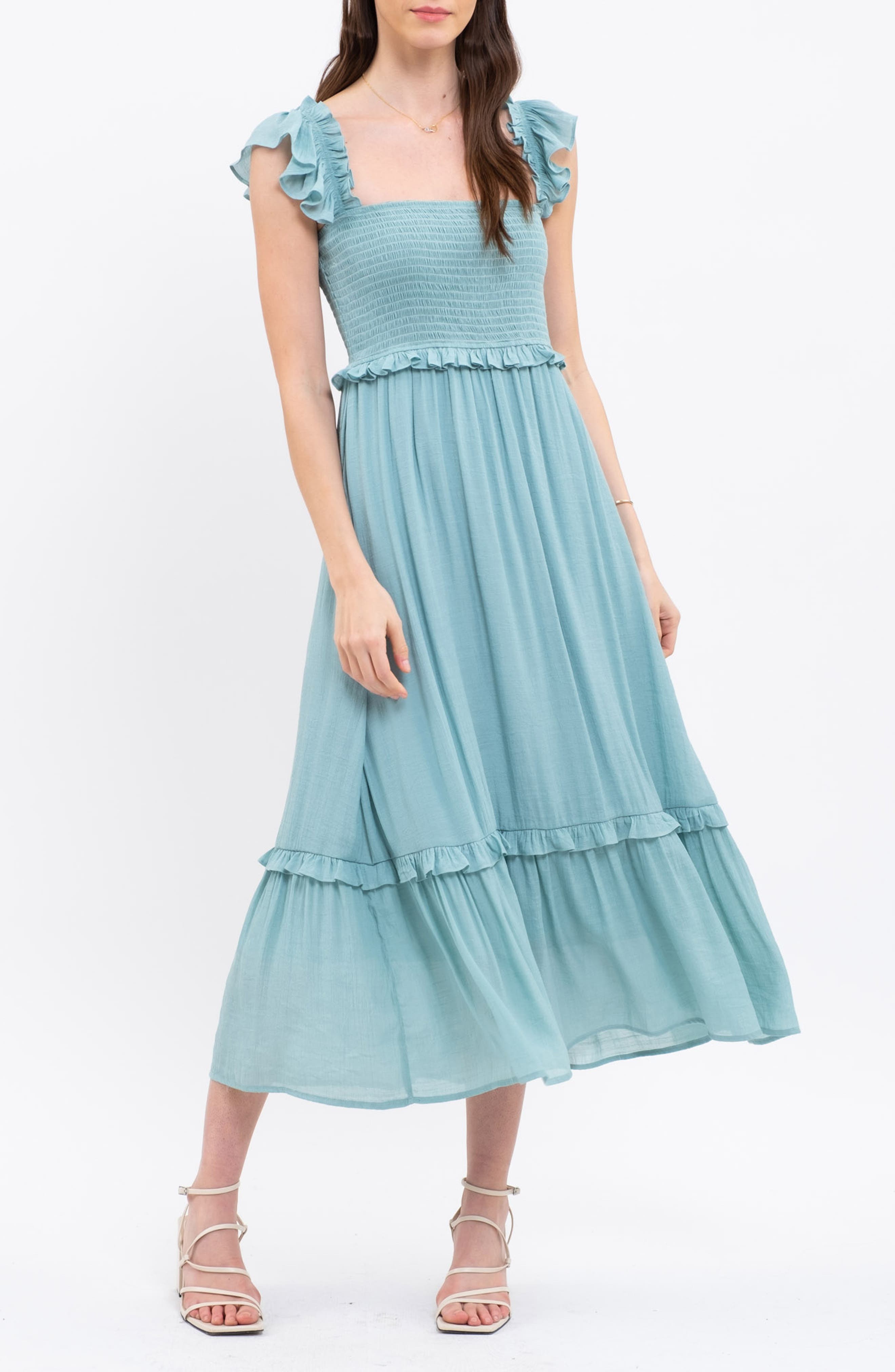 Blu Pepper Smocked Tiered Maxi Dress | Nordstromrack