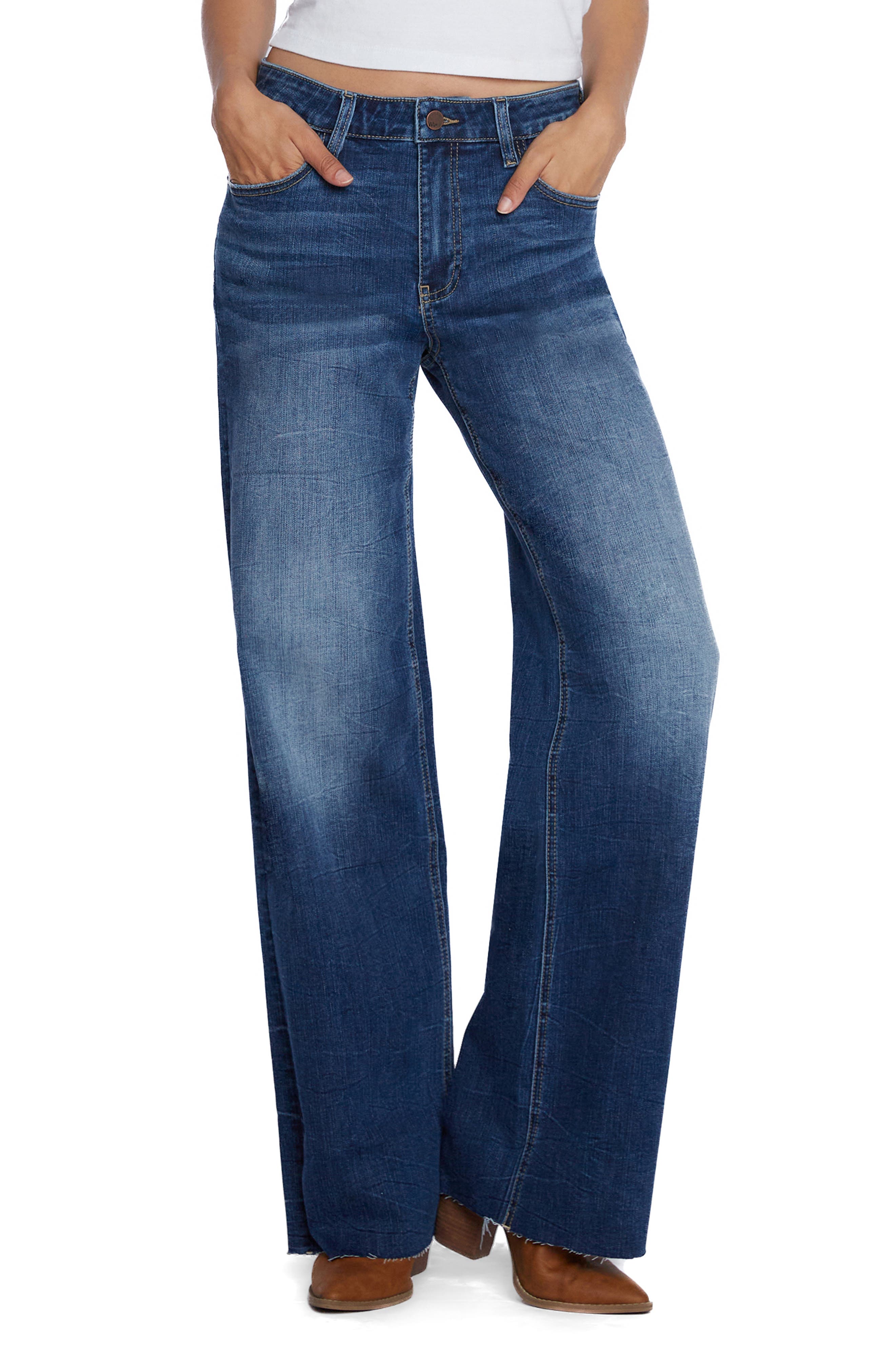 Wash Lab Denim Lila Raw Hem Mid Rise Relaxed Boyfriend Jeans | Nordstrom