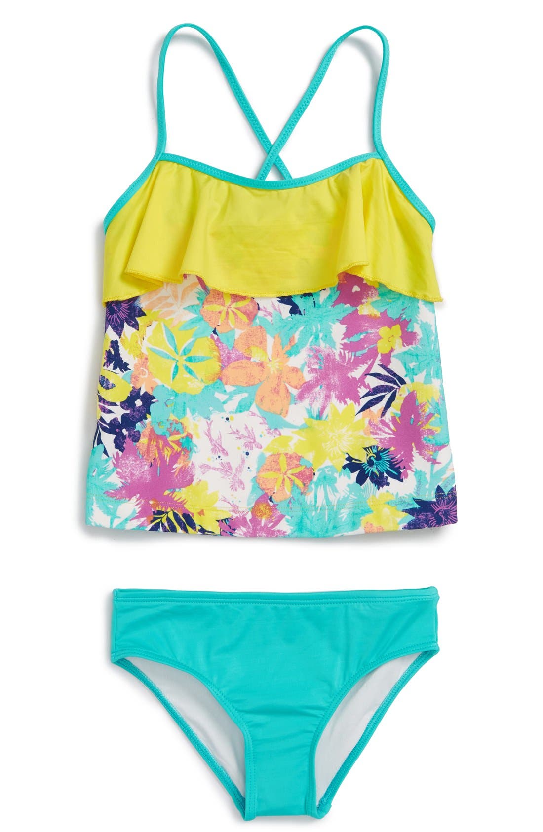 Patagonia 'Wavy Day' Ruffled Tankini Two-Piece Swimsuit (Little Girls ...