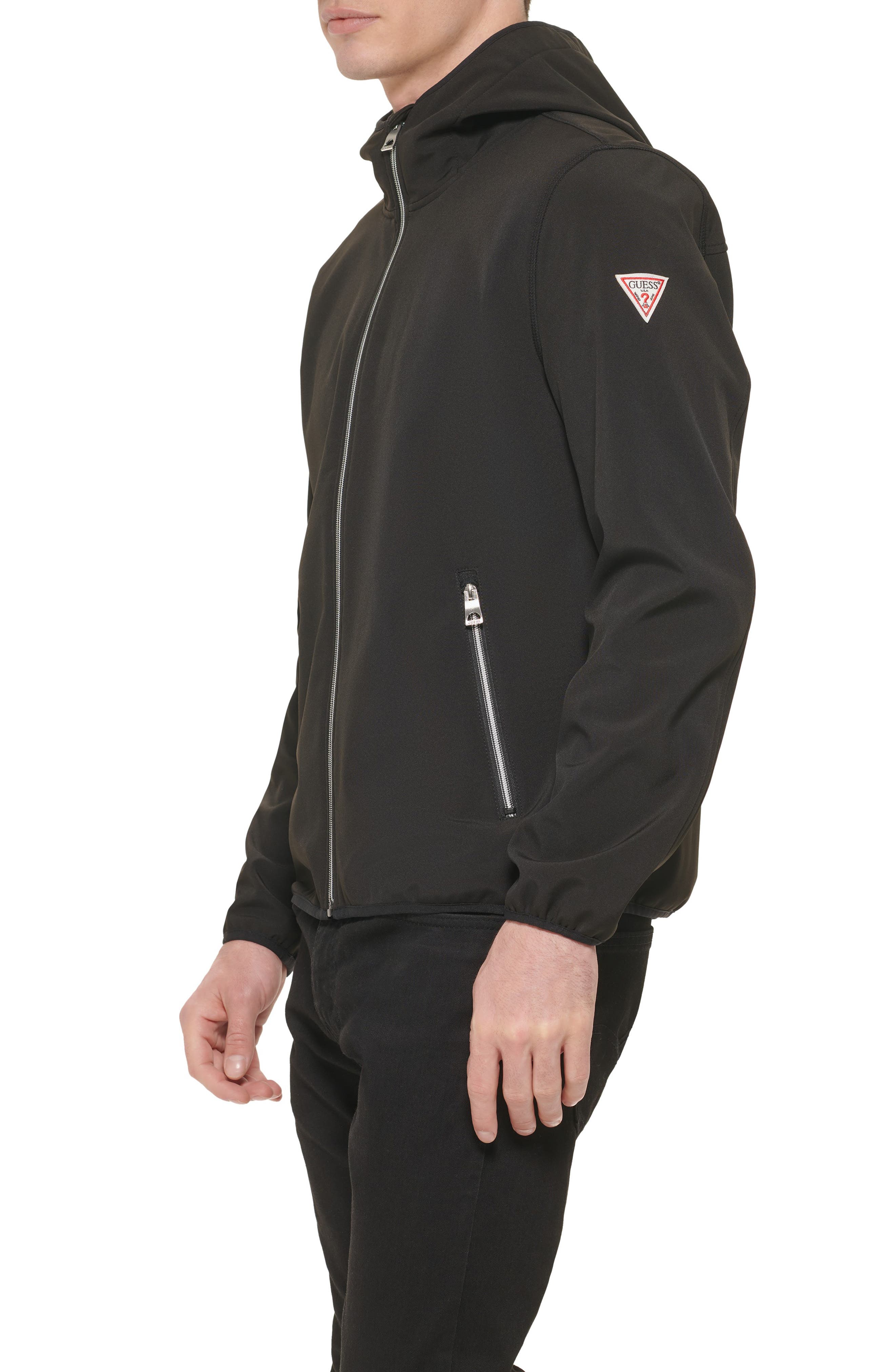 GUESS Softshell Hooded Rain Jacket | Nordstromrack