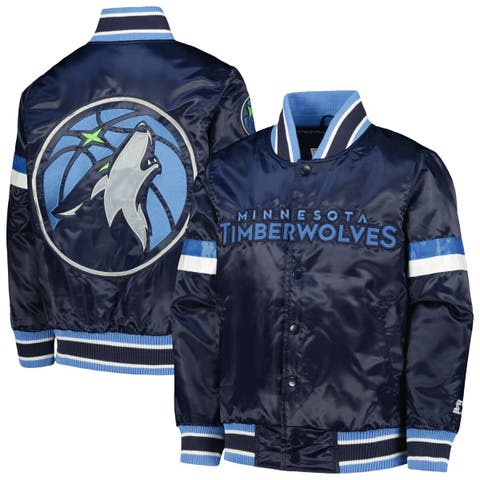 Youth Starter Navy Minnesota Timberwolves Home Game Varsity Satin Full ...