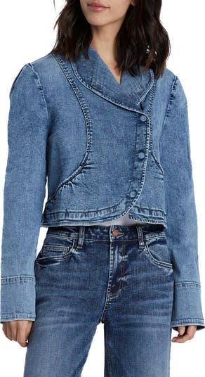 Wash Lab Denim Crop Denim Riding Jacket | Nordstromrack