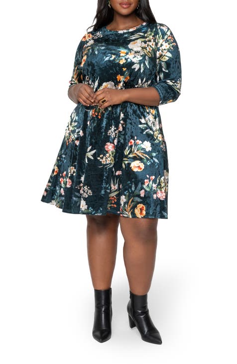 Melanie Floral Knit Dress (Plus)
