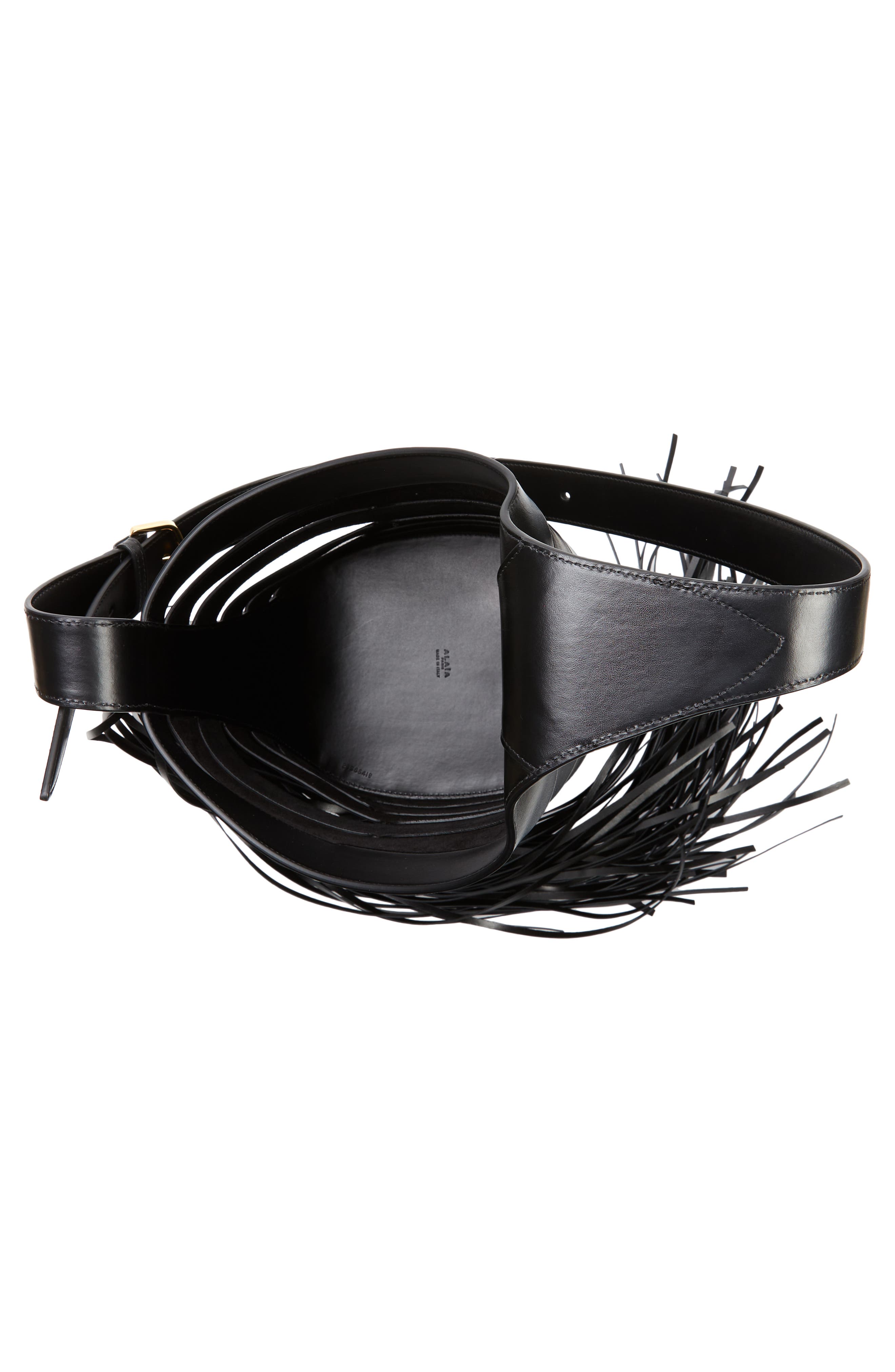 Alaïa Medium Babel Fringe Hobo Crossbody Bag in Noir | Smart Closet
