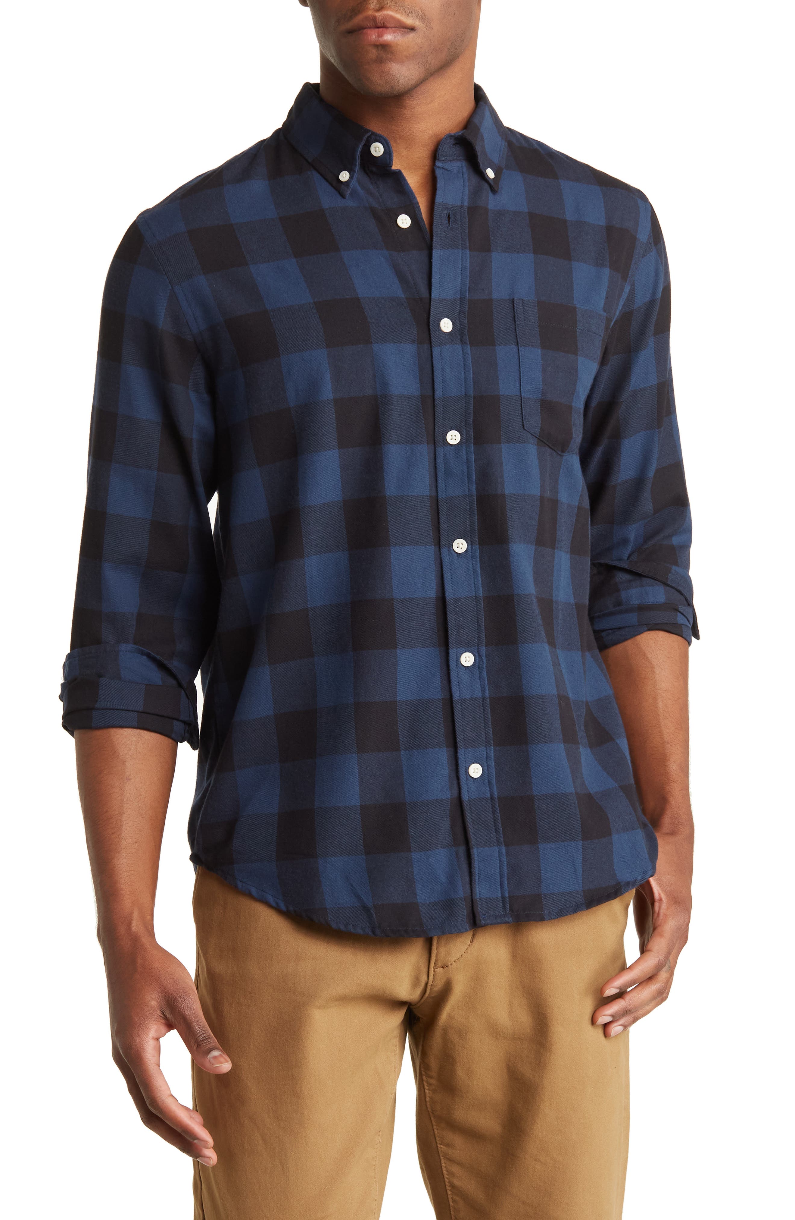 Slate & Stone Buffalo Check Flannel Button-Down Shirt | Nordstromrack