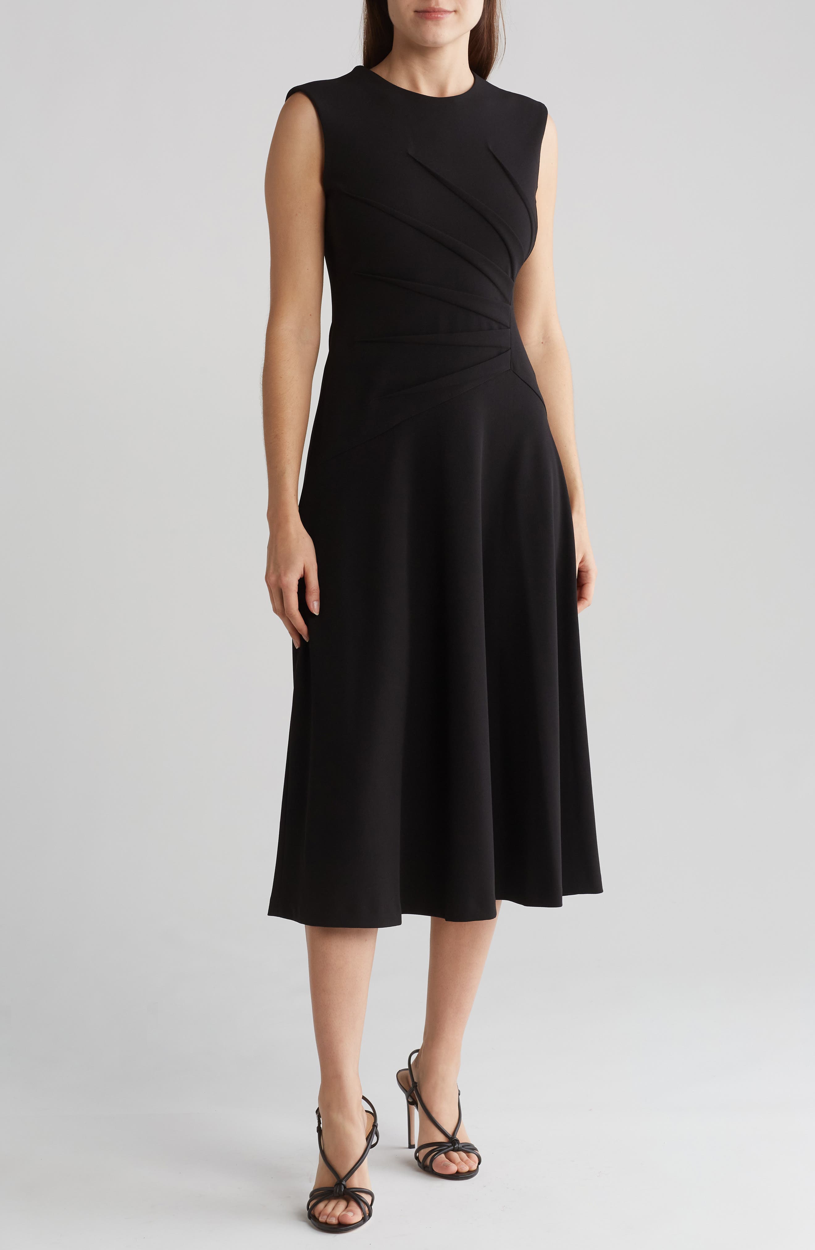 Calvin Klein Starburst Pleated A-Line Midi Dress | Nordstromrack