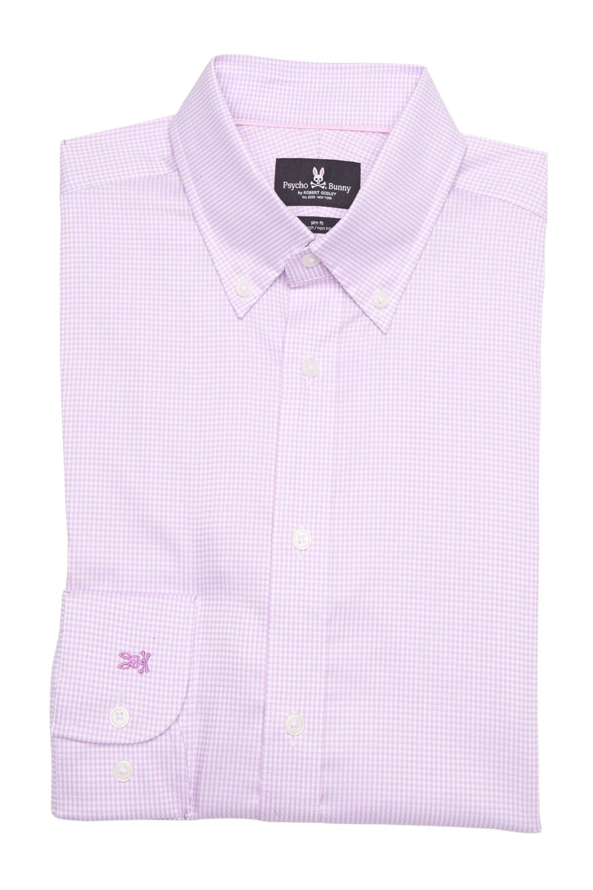 Psycho Bunny Ex Trim Fit Mini Dobby Print Dress Shirt In Light Purple ...