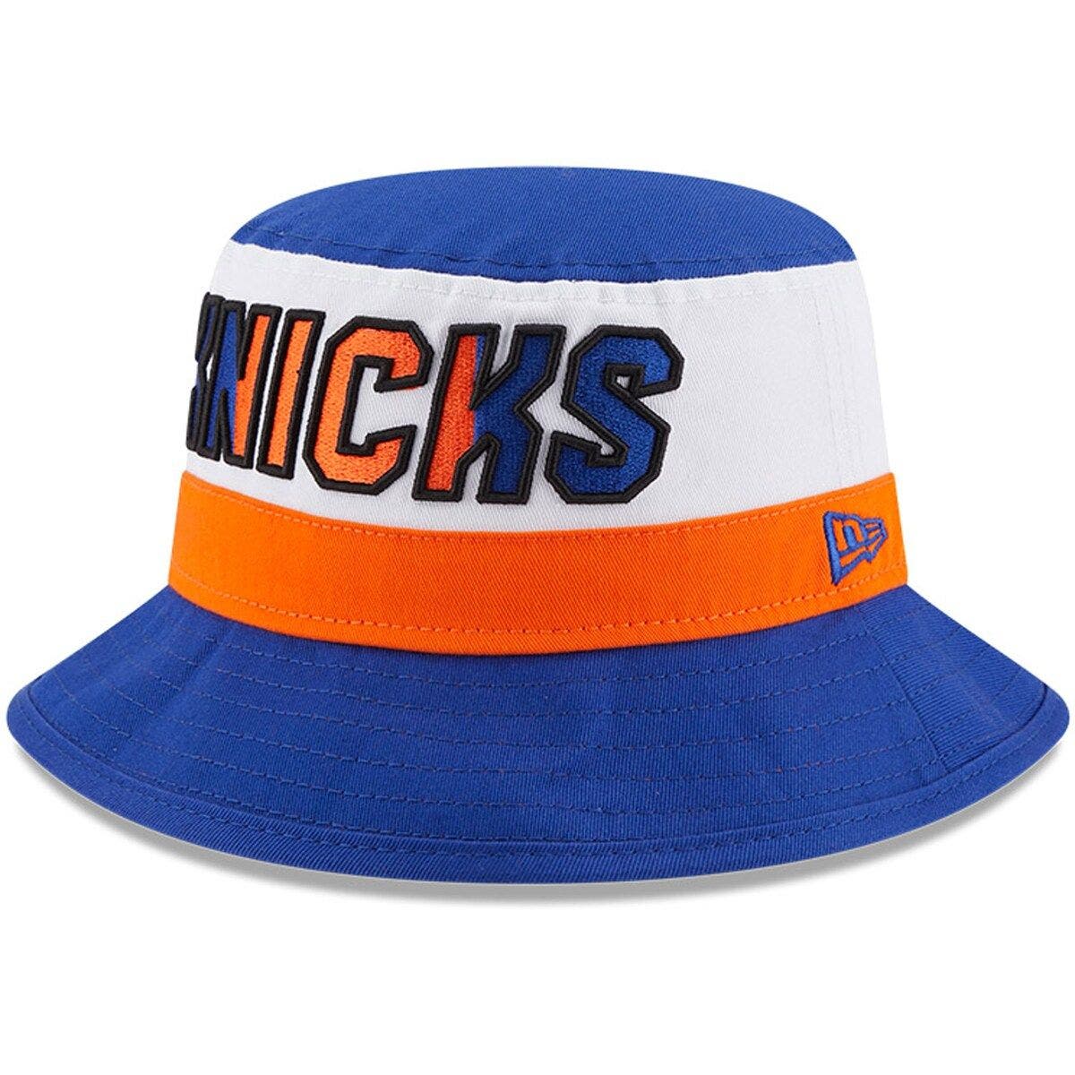 New Era Men's New Era White/Blue New York Knicks Back Half Bucket Hat ...