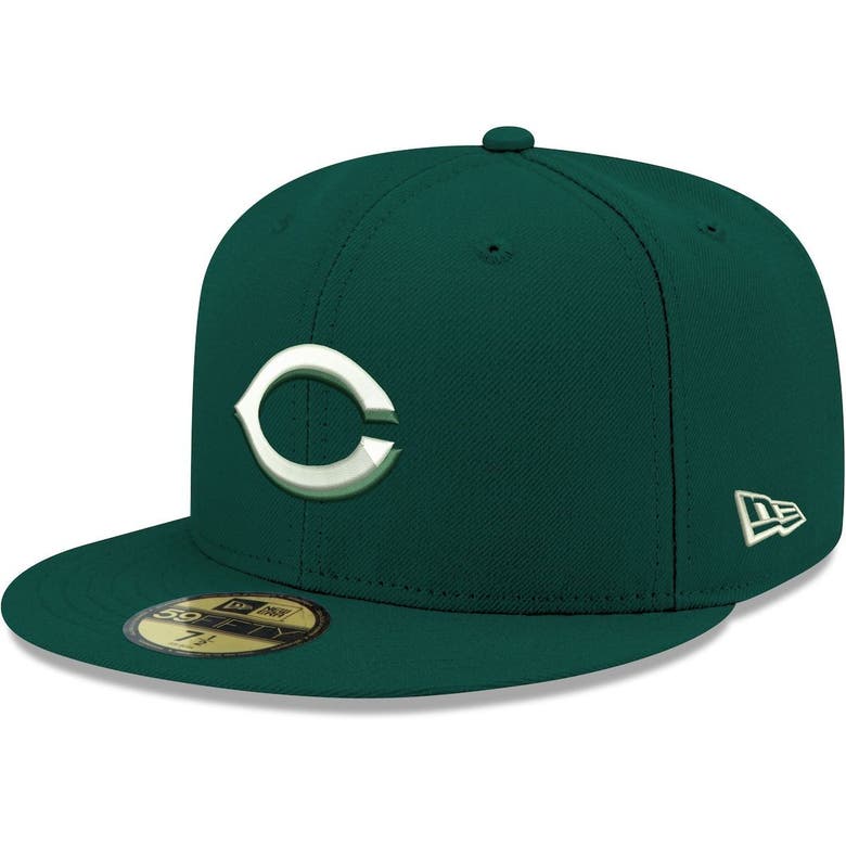 New Era Green Cincinnati Reds Logo White 59fifty Fitted Hat | ModeSens