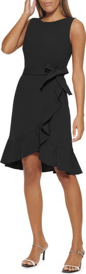 Calvin Klein Ruffle Hem Wrap Style Sleeveless Dress | Nordstromrack