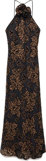MANGO Jacquard Halter Dress | Nordstrom