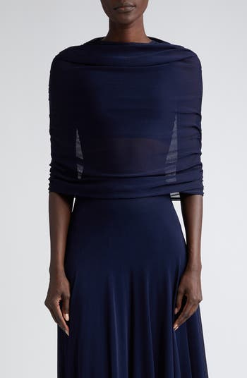 Brandon Maxwell Lyra Ruched Mesh Top | Nordstrom